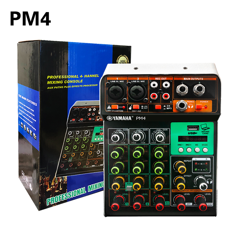YAMAHA PM4 Audio Mixeเครื่องผสมเสียงr 4 ช่อง Mini Musical Mixer อินเทอร ...