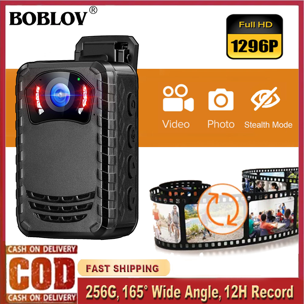 BOBLOV กล้องที่สวมใส่ร่างกายขนาดเล็ก N9 1296P ตำรวจรักษาความปลอดภัย ...