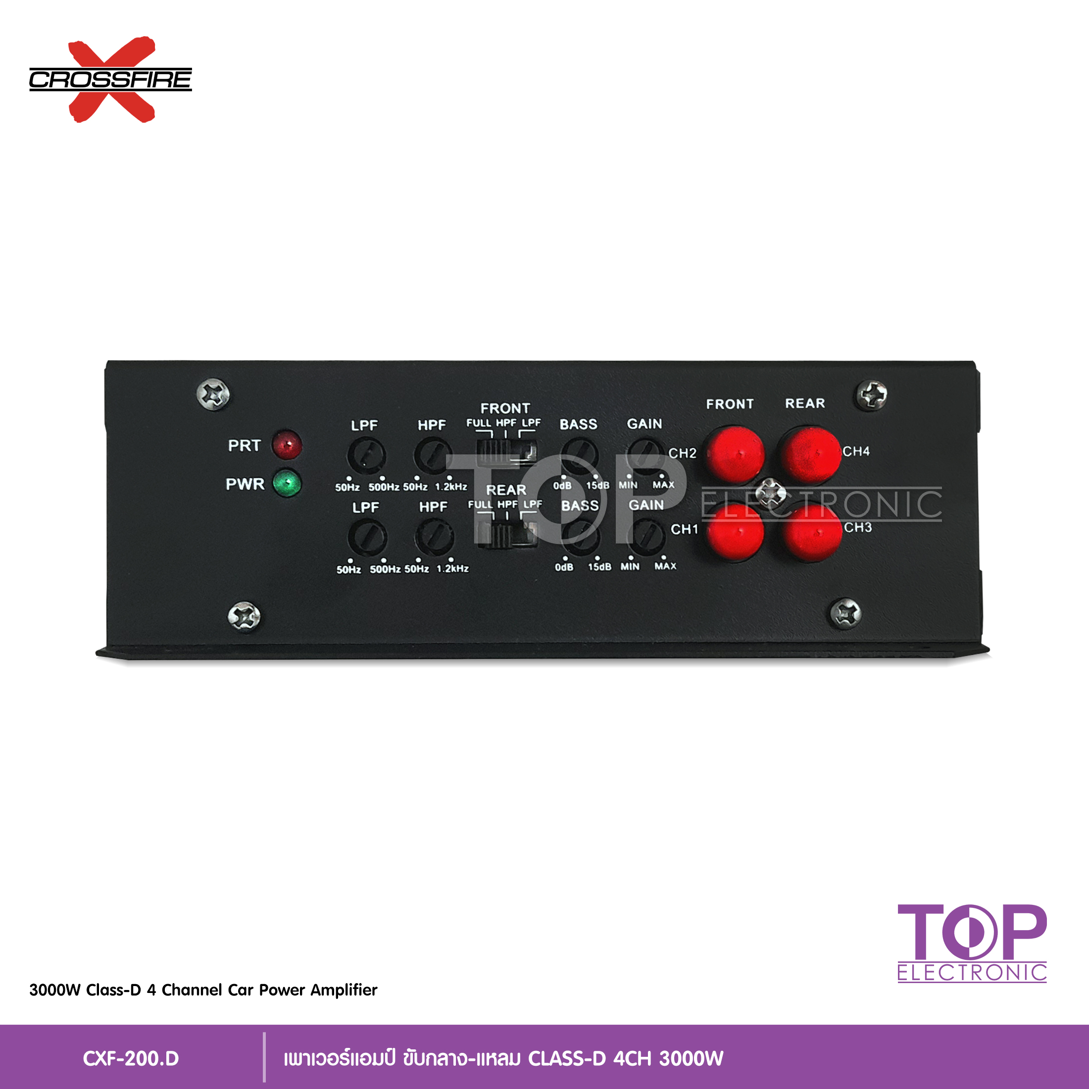 TOP CROSSFIRE-X เพาเวอร์แอมป์ คลาสดี 4CH. 3000วัตต์เต็ม CFX-200.4【รับประกัน 】Power CLASS D 4CH ...
