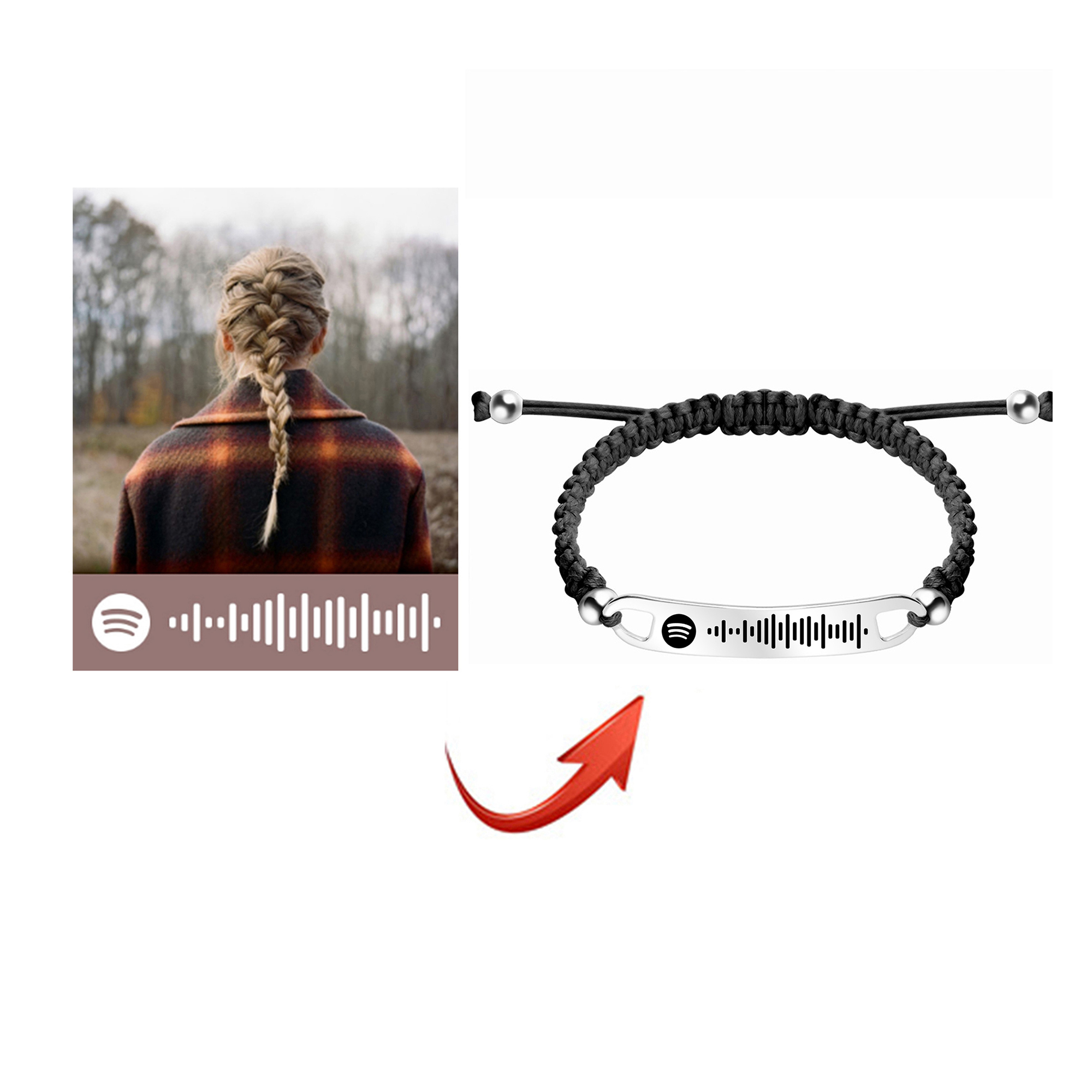 Personalized Song Scan Code Gift Custom Music Spotify Code Bracelet For ...