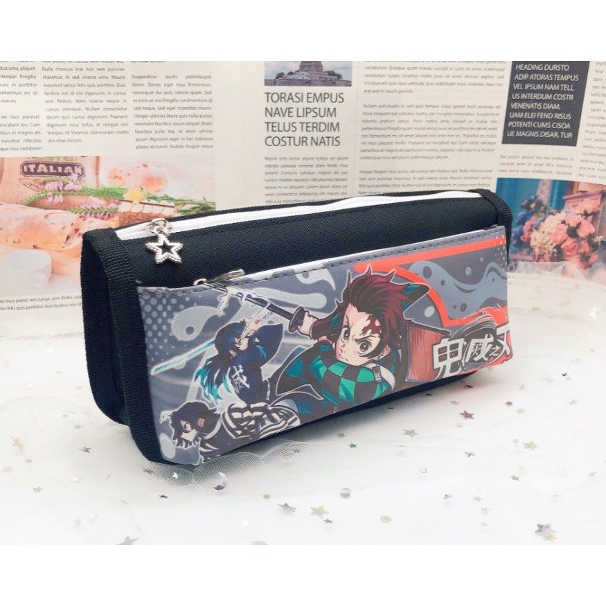 กระเป๋าดินสอ แบบช่องซิปปิด 2 ช่อง ลายดาบพิฆาตอสูร Demon Ghost Slayer ...