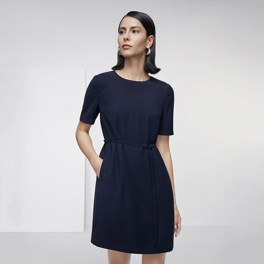 G2000 เดรสผู้หญิง ทรงชิพ (FASHION SLIM FIT) รุ่น 1623103779 BLUE เดรส ...