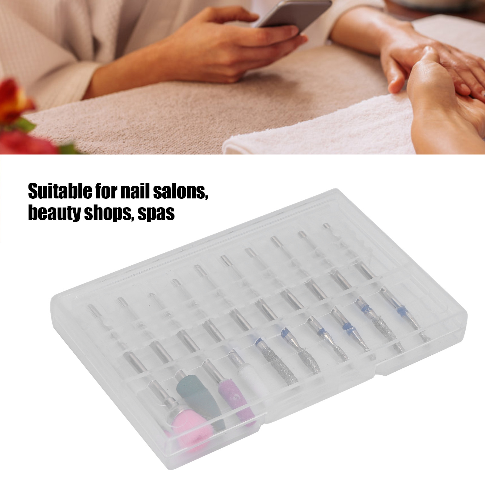 10pcs Nail เจาะ Bits น้ำยาล้างผิวที่ตายแล้ว Nail Nail Art Grinding Head ...