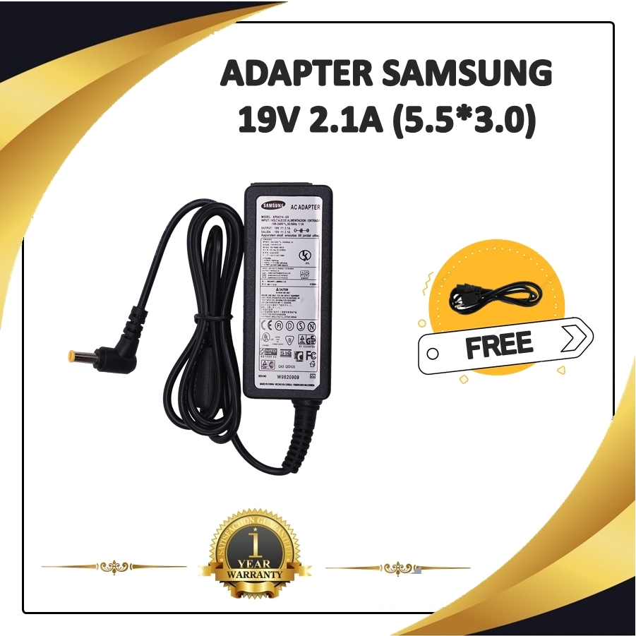 ADAPTER NOTEBOOK SAMSUNG 19V 2.1A (5.53.0) อะแดปเตอร์ซัมซุง แถมสายไฟ ...