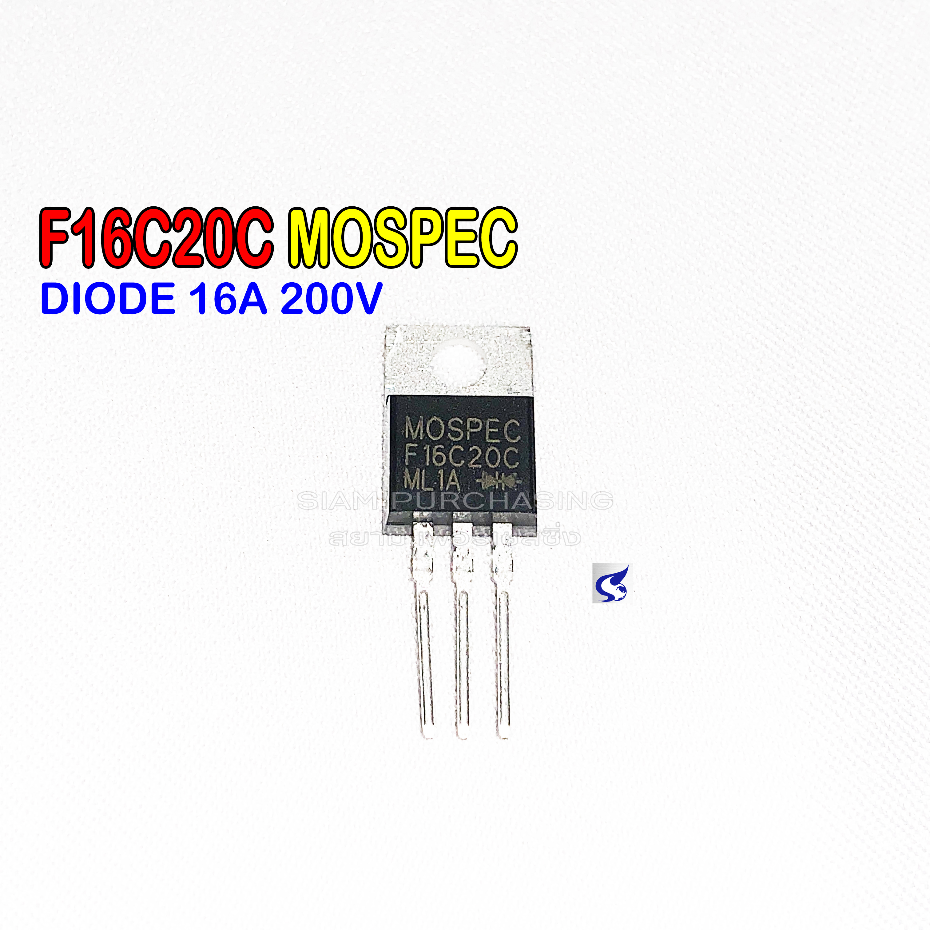 DIODE ไดโอด F16C20C MOSPEC 16A 200V Dual Fast Recovery Power Rectifier ...