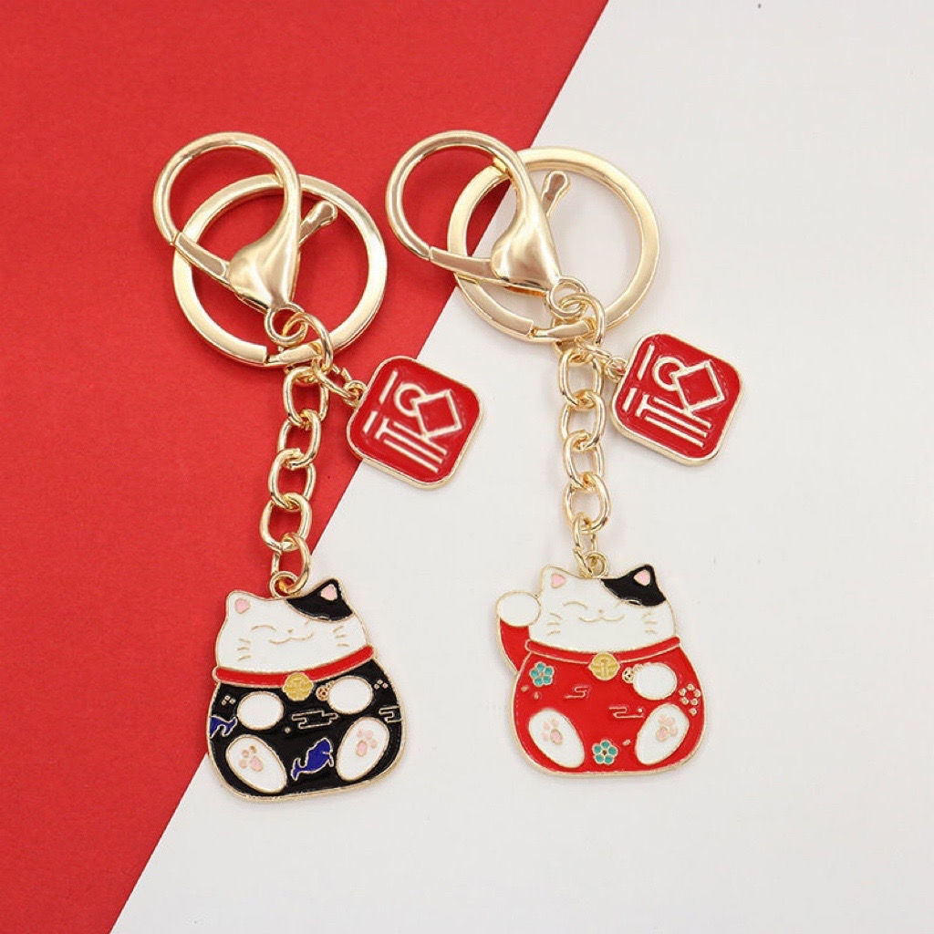 Cartoon plutus cat metal keychains contracted ins couples car key chain ...