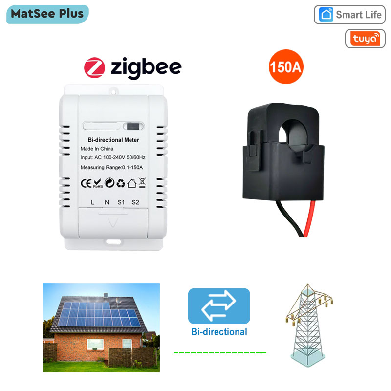 Solar PV Bidirectional Two Way ZigBee Energy Meter with Clamp Current ...