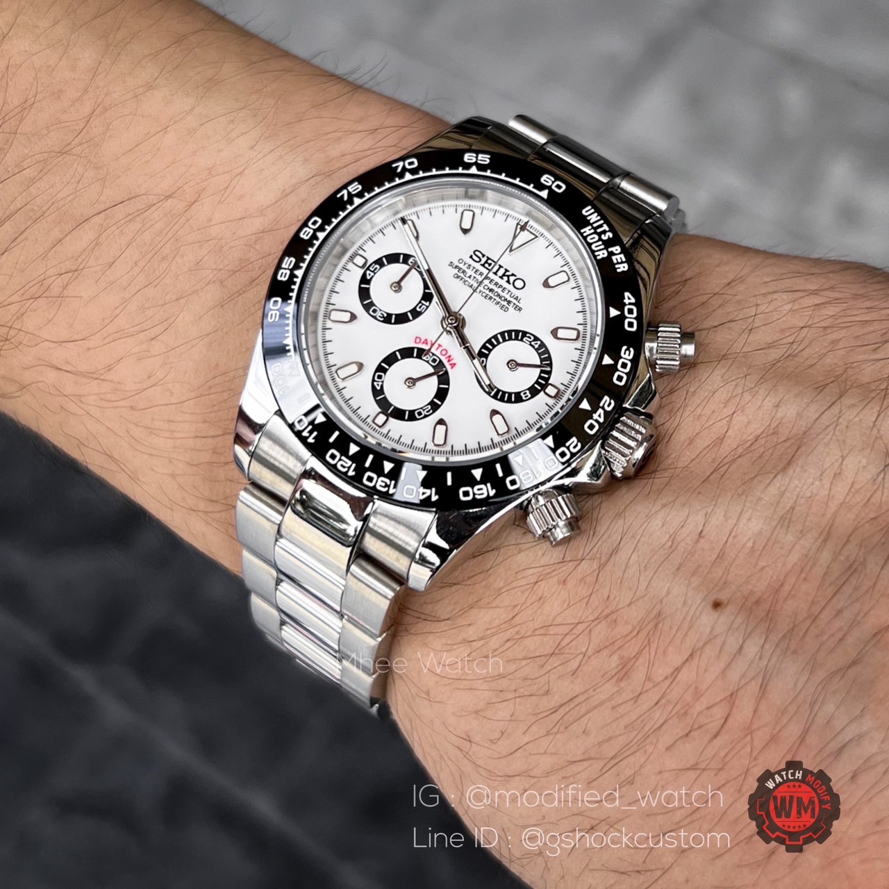 Seiko Mod Daytona White Dial caliber VK63 is part of the hybrid ...