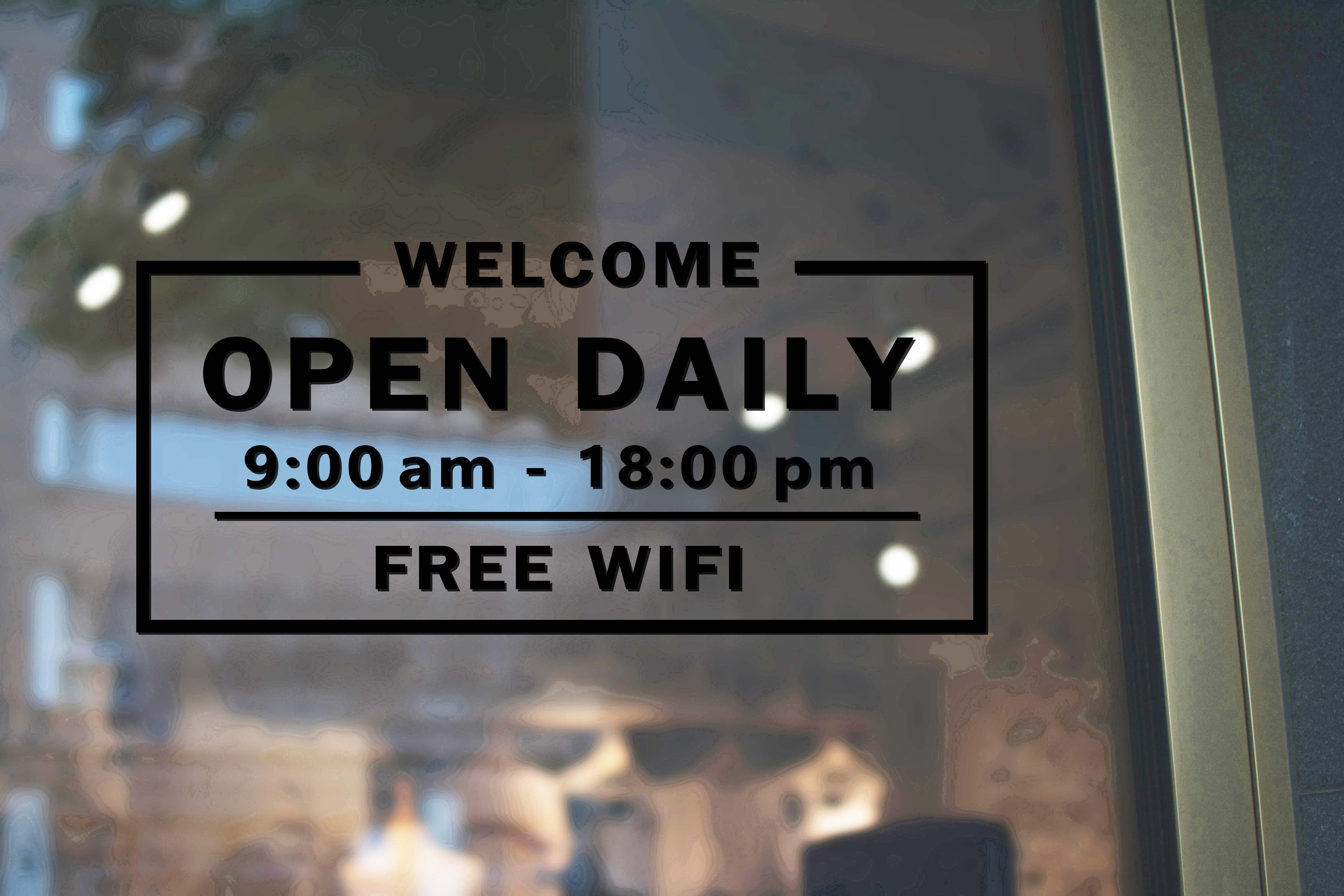 สติ๊กเกอร์ติดกระจก OPEN DAILY เวลา เปิด-ปิด ร้าน มีเลขสำรองให้เปลี่ยน ...