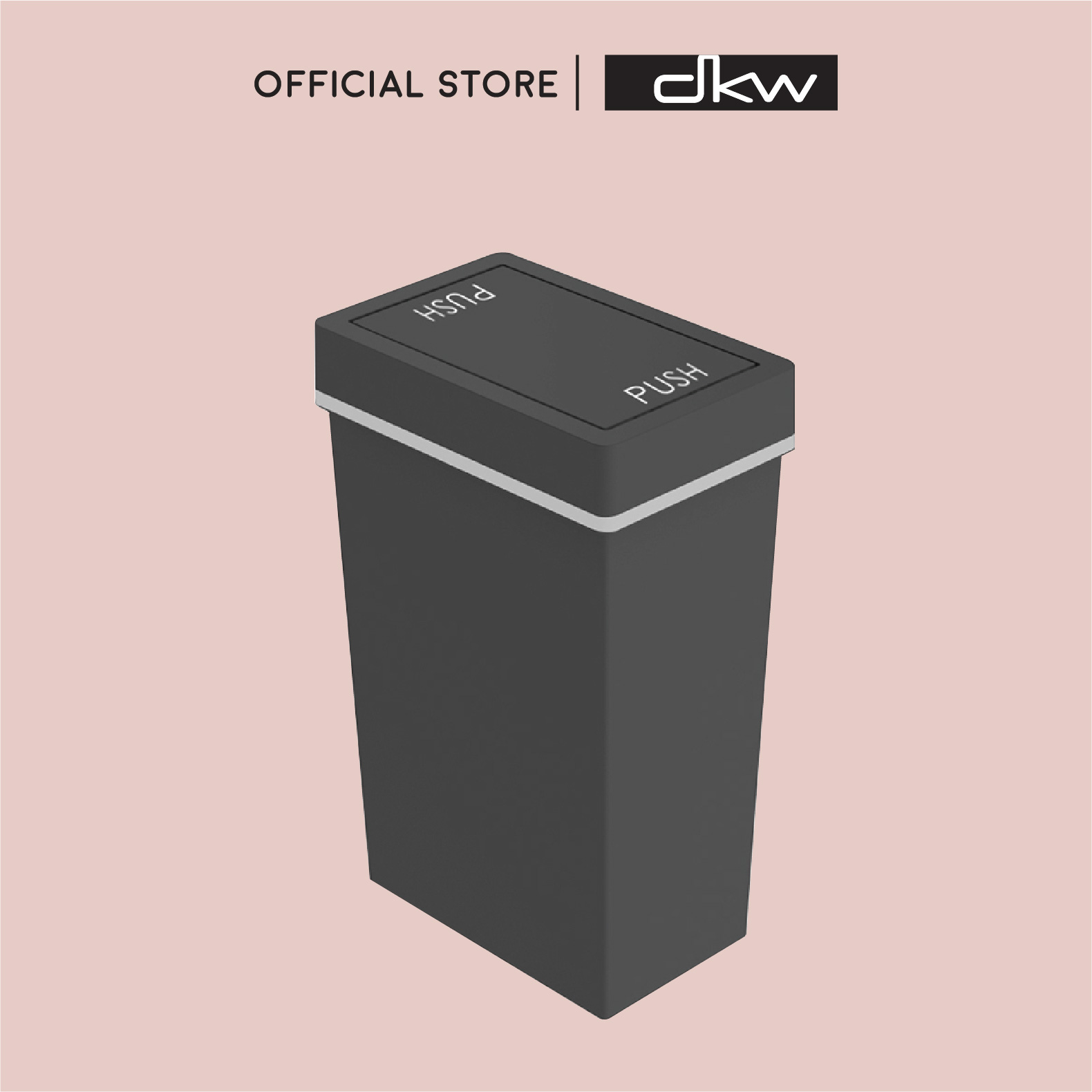 [15.2] DKW HH-309P ถังขยะเหลี่ยมฝาสวิง Slim 40 ลิตร (มี 2 สี) ถังขยะอึด ...