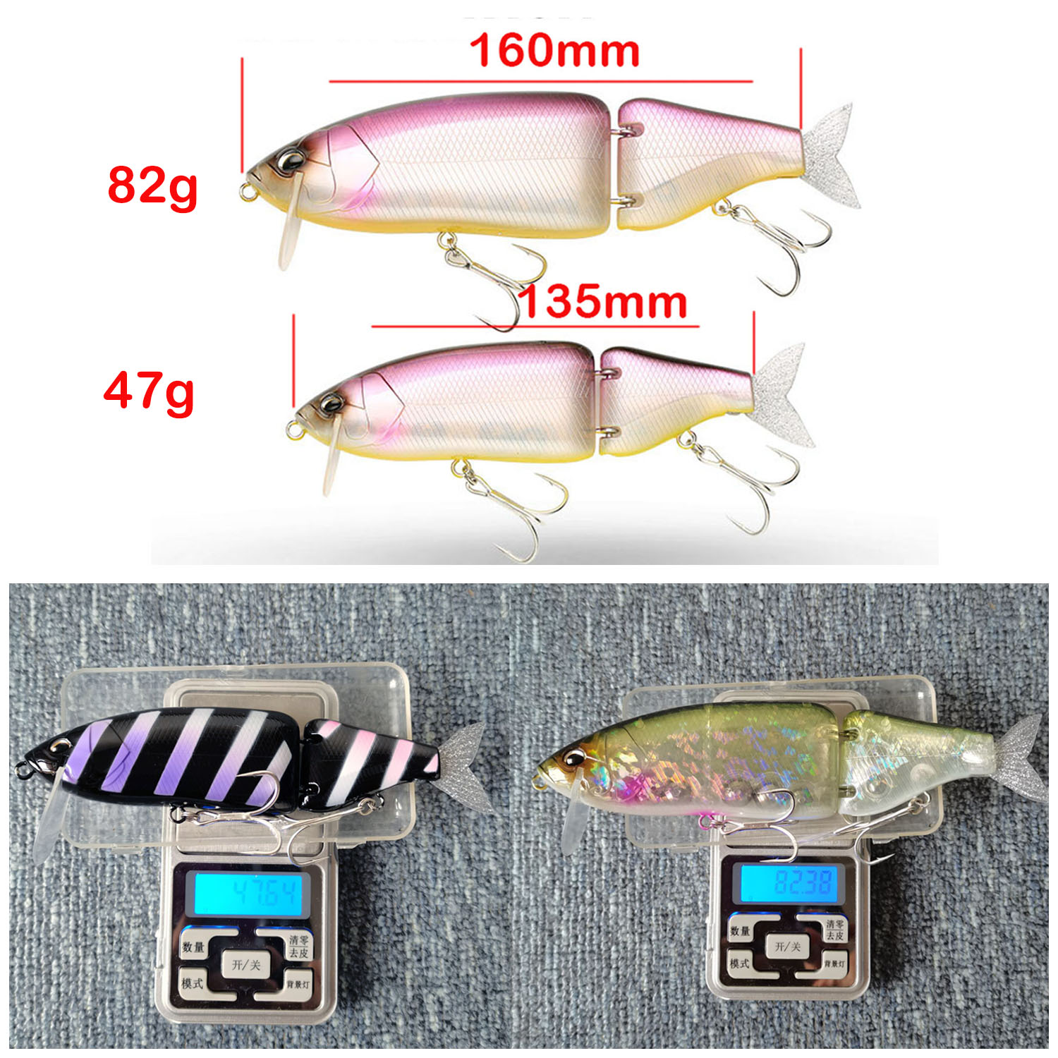 【CW】JOHNCOO Swimbait Big Fishing Lure Artificial Hard Bait 135mm 160mm ...