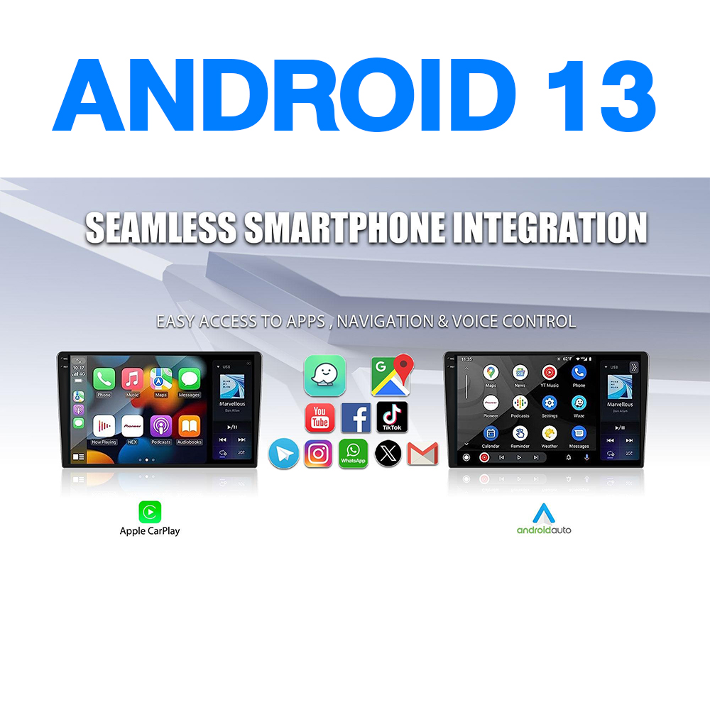 Plusbat วิทยุติดรถยนต์ Android CA-10128ซีพียูซ 8 คอร์ 1.8ghz 8 คอร์คาร์เพลย์ไร้สายในตัว Android ...