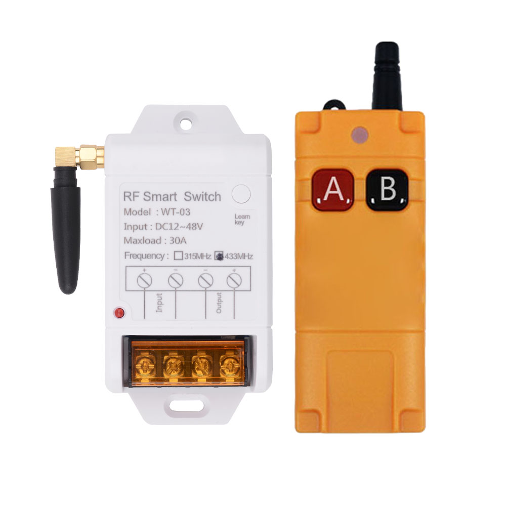 3000W RF Wireless DC 12V 24V 36V Remote Control Switch 1CH 30A Receiver ...
