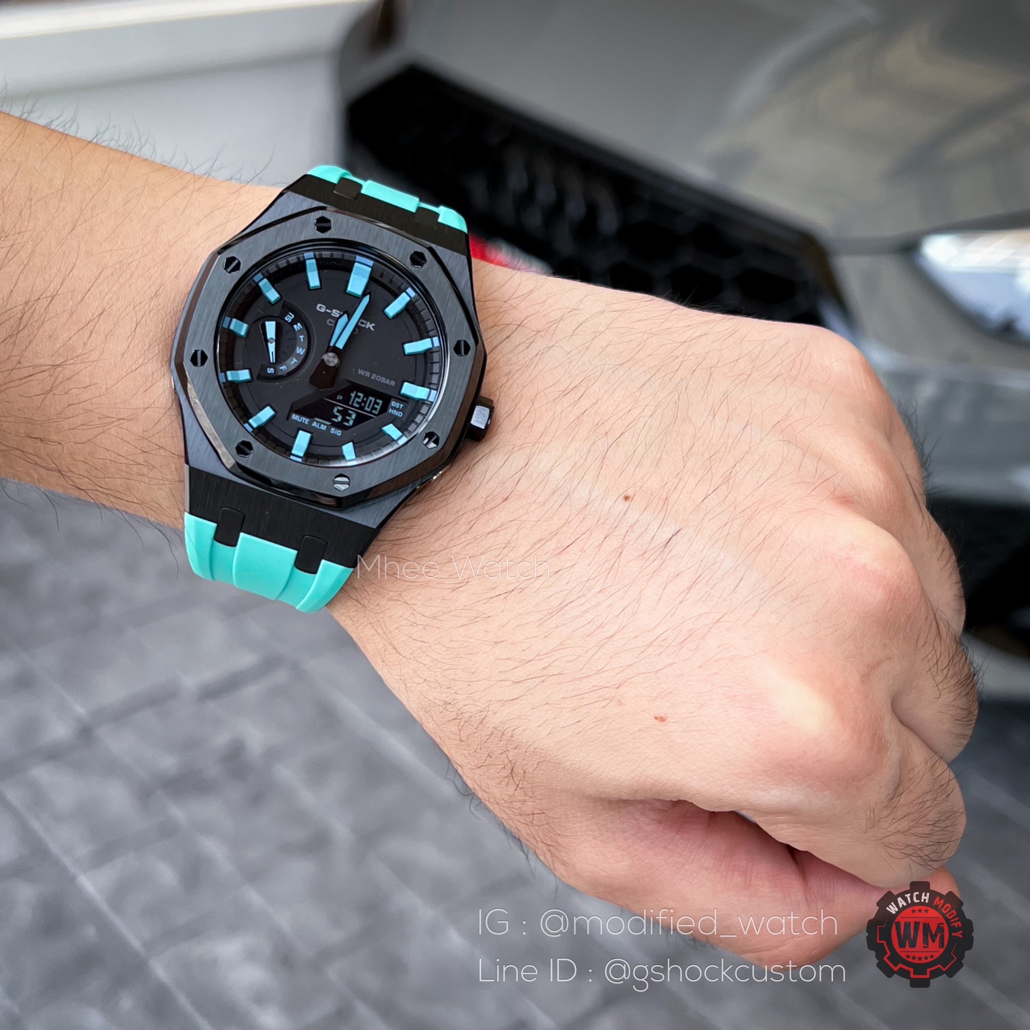 G-Shock Custom AP Tiffany Blue Casioak Rubber Strap - Mhee Watch - ThaiPick