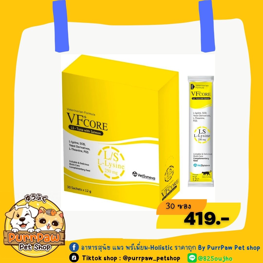 (ยกกล่อง) ขนมแมวเลีย VFcore อาหารเสริม ไลซีน ขนาด 12 g.x 30 ซอง | Lazada.co.th