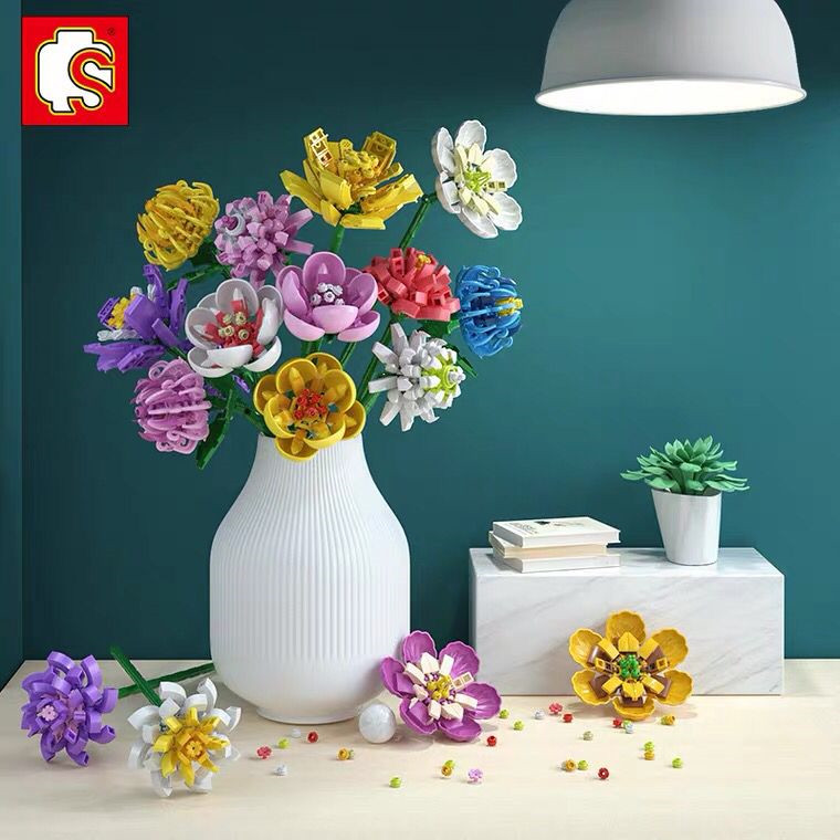 SEMBO BLOCK เลโก้ดอกไม้ ตัวต่อ lego flower เลโก้ดอกไม้ วัสดุเอบีเอส ...