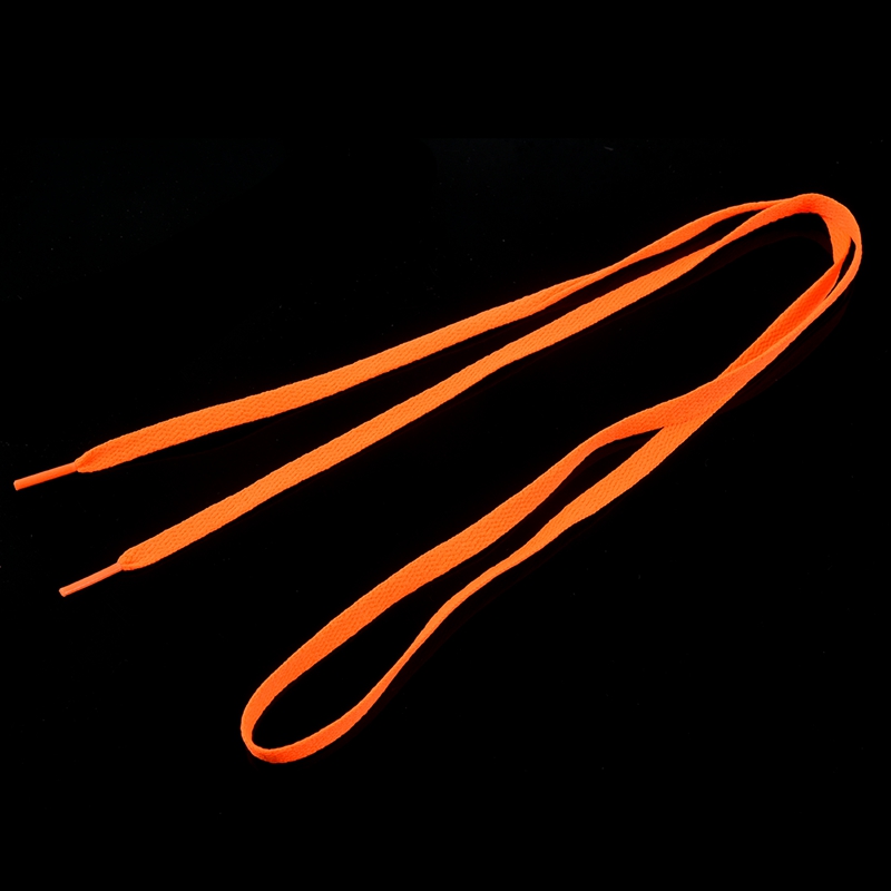 Trainers Replacement 8mm Wide Orange Flat String Shoelace Pair ...