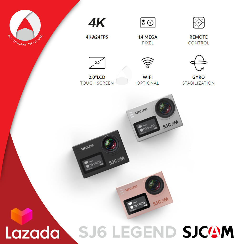 SJCAM SJ6 LEGEND 4K 16MP (Black) รับประกัน 1ปี - Actioncam Thailand ...