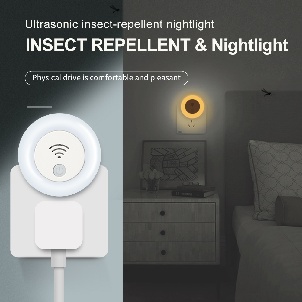 Plug-in Ultrasonic Pest Repellent & Night Light Portable Electric ...
