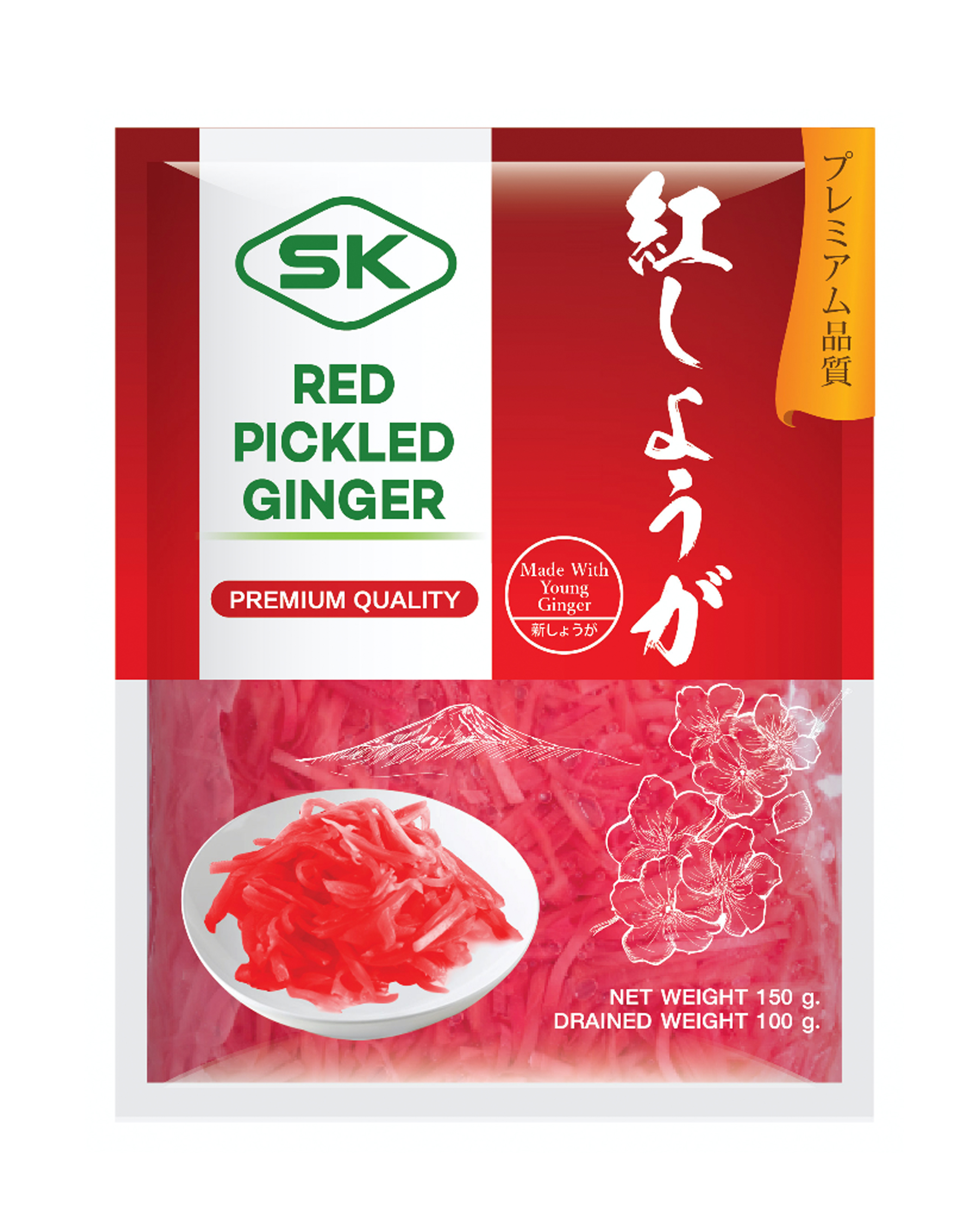 ขิงดอง ขิงดองญี่ปุ่น ขิงสไลส์เส้นแดง 150g Japanese Red pickle ginger ...