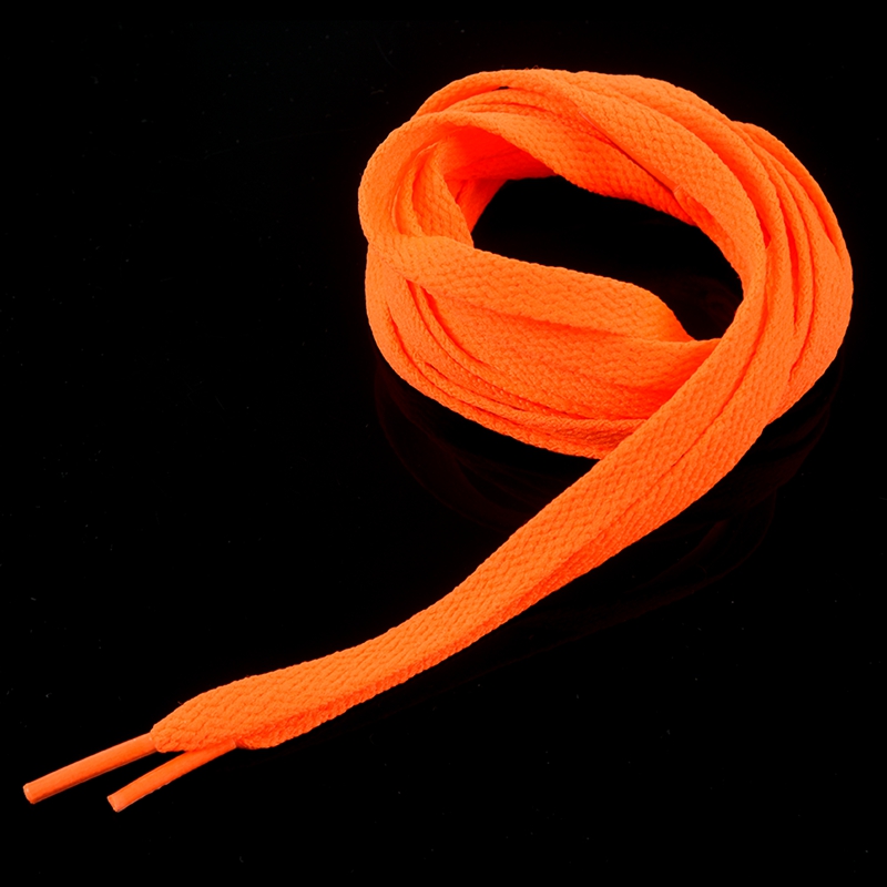 Trainers Replacement 8mm Wide Orange Flat String Shoelace Pair ...