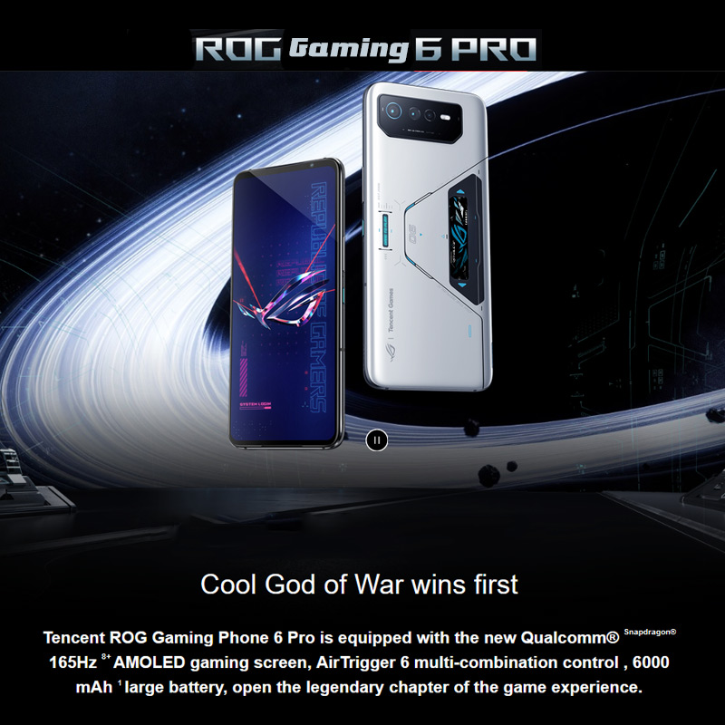 【New】 ASUS ROG 6Pro โทรศัพท์มือถือ 5G Snapdragon 8 + Gen 1 18GB+512GB ...