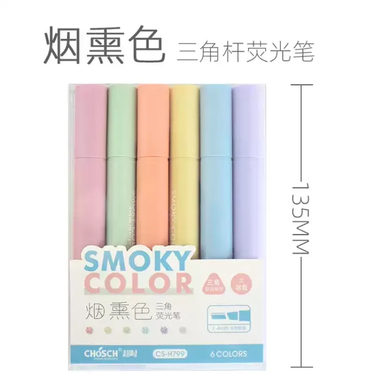 ปากกาไฮไลท์ Chosch H799-6 Highlighter Pastel ไฮไลท์สีพาสเทล ขนาด 1.4mm ...
