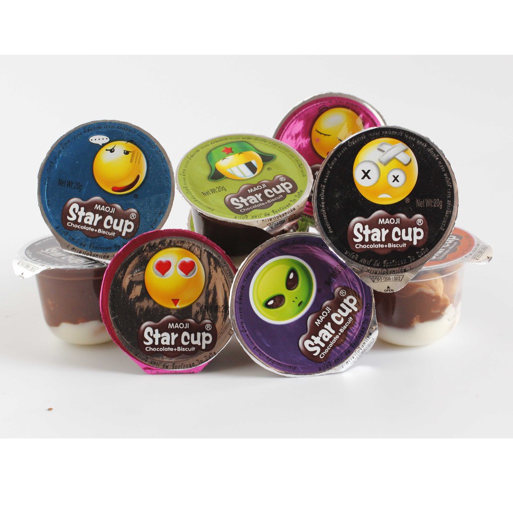 ช็อคโกแลตถ้วย Maoji Star cup ช็อกโกแลต วิท บิสกิต (แบ่งขาย) ถ้วยใหญ่ ...