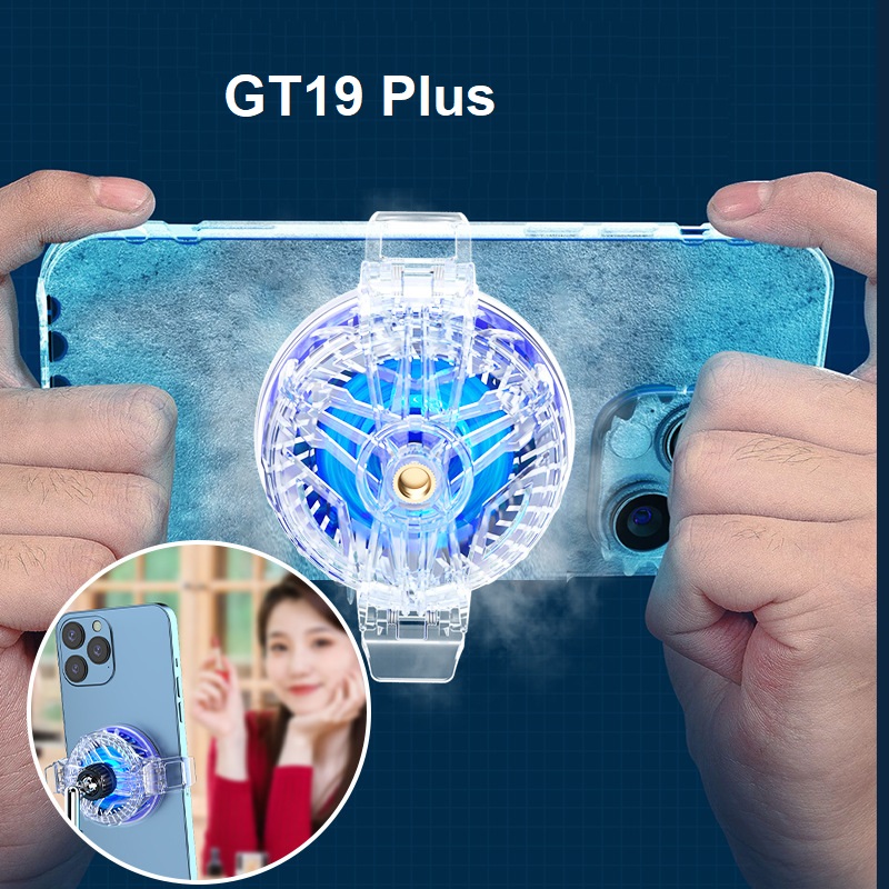 GT19 พัดลมมือถือ ใส่ขาตั้งกล้องได้ โปร่งใส สวยงาม พัดลมระบายความร้อนตอน ...