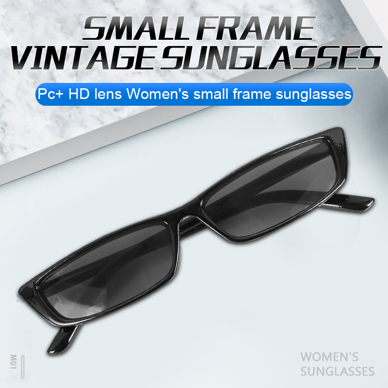 Vintage Rectangle Sunglasses Women Small Frame SunGlasses Retro Eyewear ...