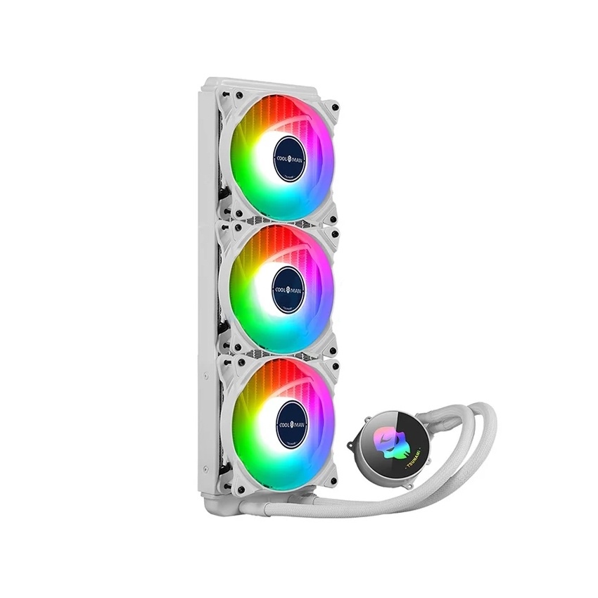 Tsunami ชุดน้ำปิด 3ตอนสีขาว 360MM CM-360 Coolman Water ARGB White ...