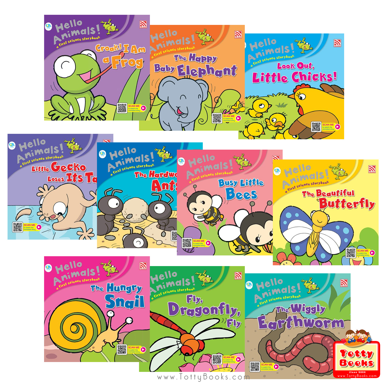 Totty Books (3 - 7 ขวบ) นิทานฝึกอ่าน ชุดวงจรชีวิตสัตว์ 10 เล่ม Hello ...