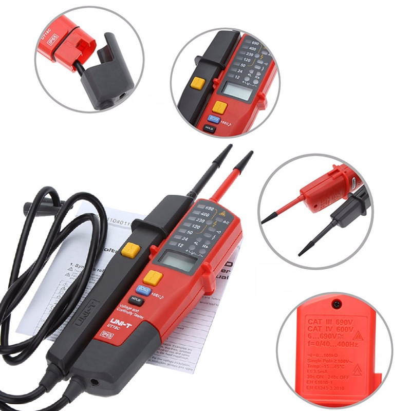 UNI-T UT18CUT18D Voltage And Continuity Tester Pen LCD Display ...