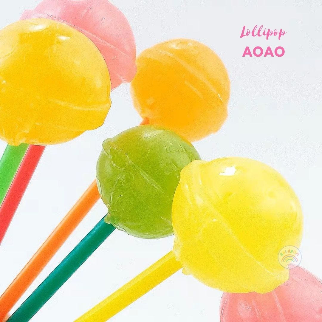 New อมยิ้ม อมยิ้มผลไม้ AOAO Fruit lollipops อมยิ้มผลไม้ 5 รสชาติ (20-40ชิ้น) ก้านสีสันสวยสะดุดตา ...