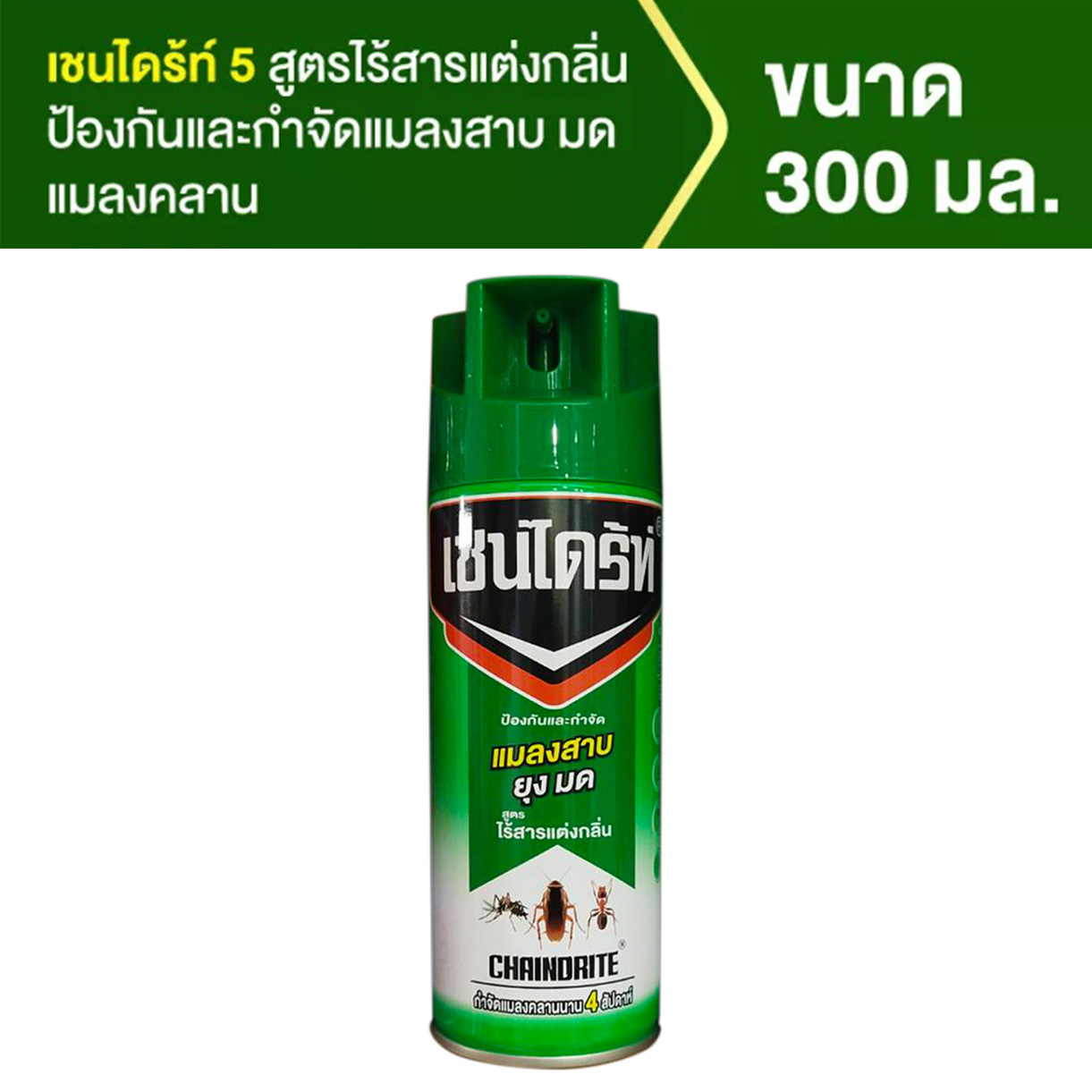 Chaindrite เชนไดร้ท์ 5 สูตรไร้สารแต่งกลิ่น สเปรย์กำจัดยุงและแมลงในบ้าน ...