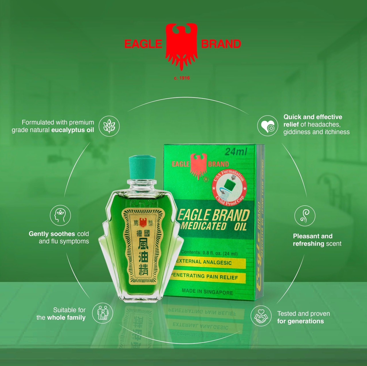 มีให้เลือก 2 สูตร 4 ขนาด Eagle Brand Oil น้ำมันตรานกอินทรีย์ สูตรต้นตำ ...