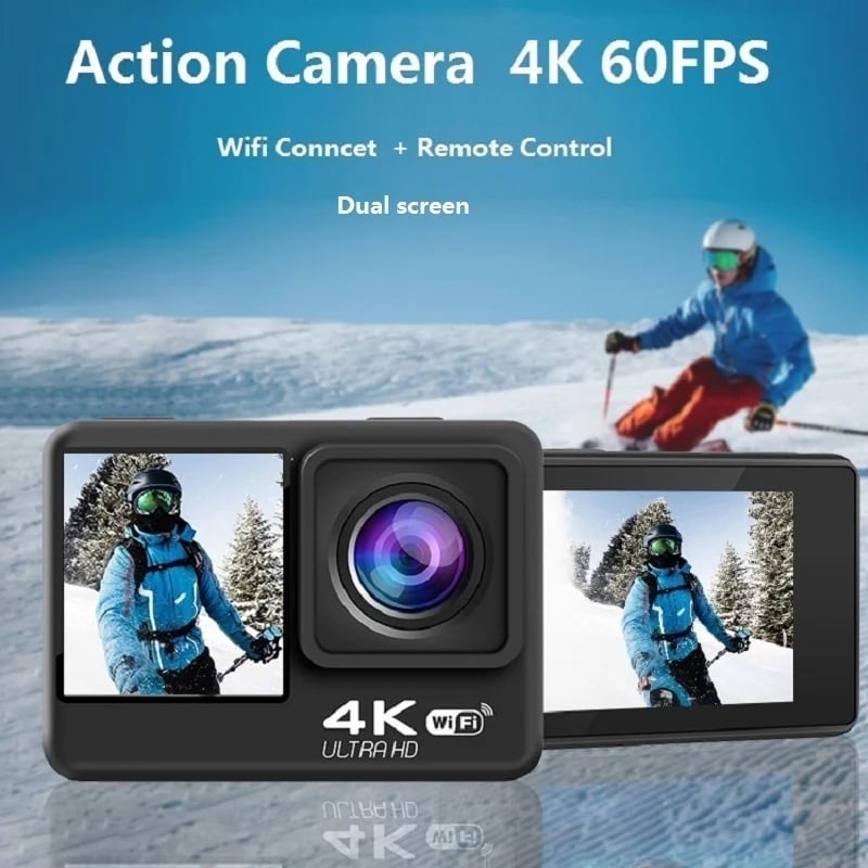 กล้องแอคชั่น 673ST4K 60FPS กันสั่น Dual Screen Action Camera จอสัมผัส ...