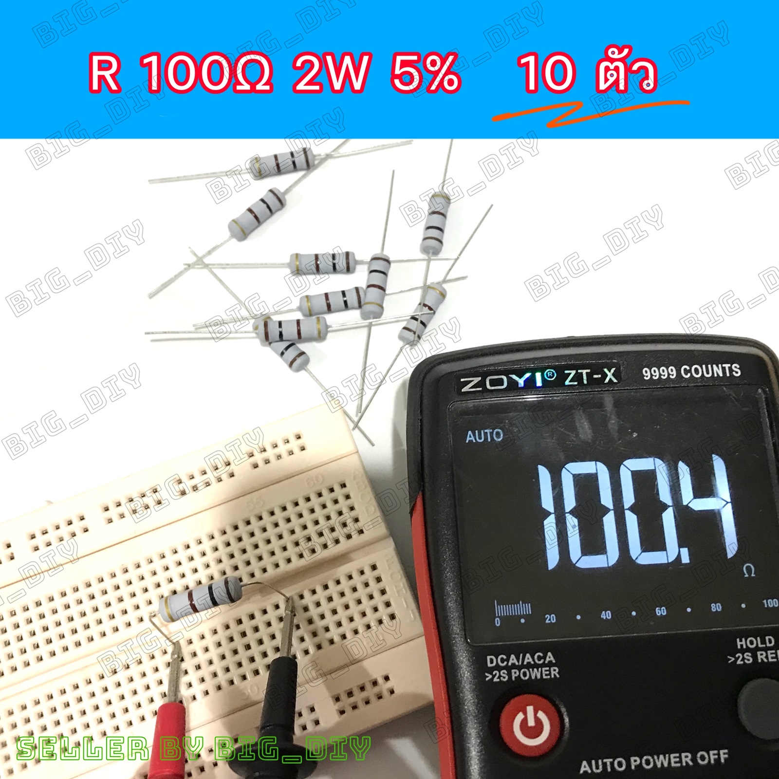 R100 Ohm 2W Resistor 100 Ω 2W ตัวต้านทาน 100โอห์ม 2W ตัวต้านทาน100โอม ...