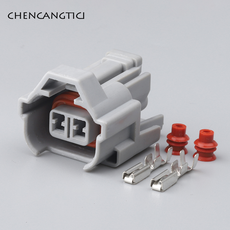 1 Set Nippon Denso 2 Pin Waterproof Male Female Top Slot Fuel Injector Connector Plug Socket ...