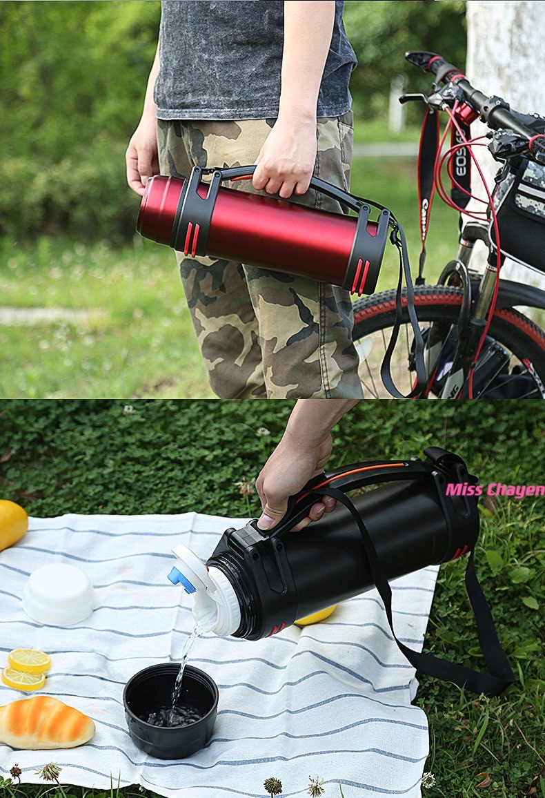 1.2L 2L 304กระติกน้ำสแตนเลส เก็บความร้อน-ความเย็น ขนาด กระติกน้ำสุญญากาศ กระบอกน้ำ กระติกเก็บ ...