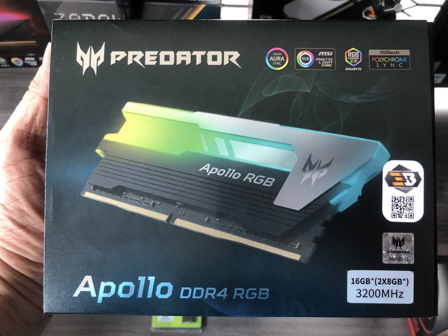 Ram 16GB (8Gx2) DDR4 3200MHz Acer Predator Apollo RGB AuraSync For PC ...