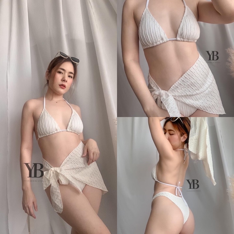 YOURS BIKINI BK1554️️เซตชุดว่ายน้ำทูพีชพร้อมผ้าผูก - YOURSBIKINI.STORES - ThaiPick