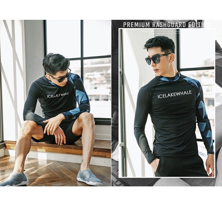 SexyBeach(M-3XL) SB166 ชุดว่ายน้ำเซ็ทคู่ชาย-หญิง แขนยาวขายาว สีดำ กันแดด ชุดดำน้ำ ชุดว่ายน้ำ ...