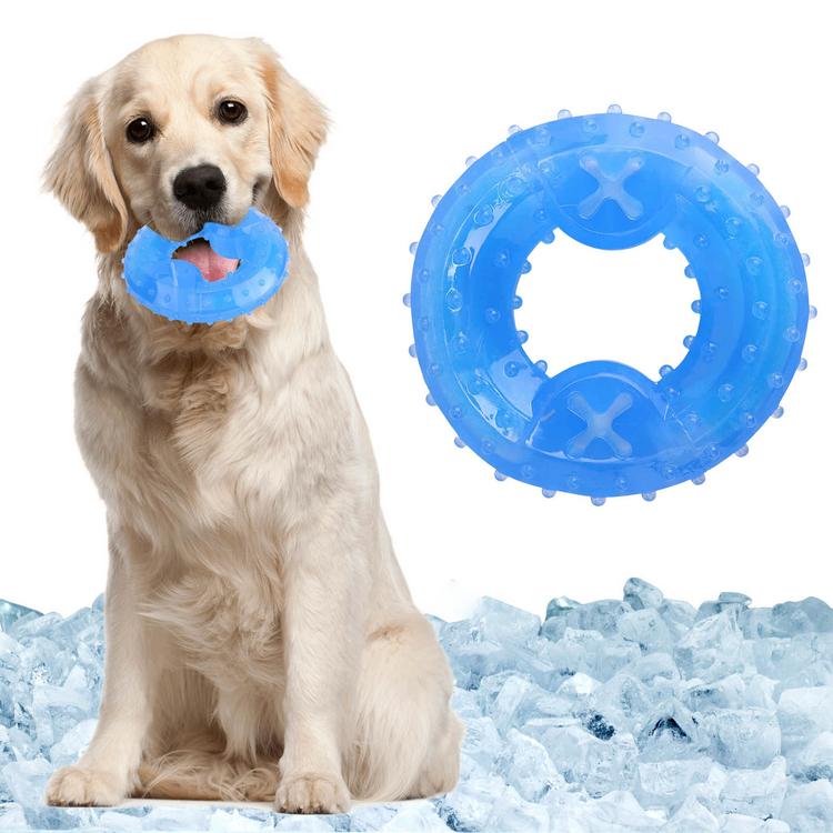 Puppy Teething Ring TPR Dog Pet Teether Cooling Chew Toy TPR Summer ...
