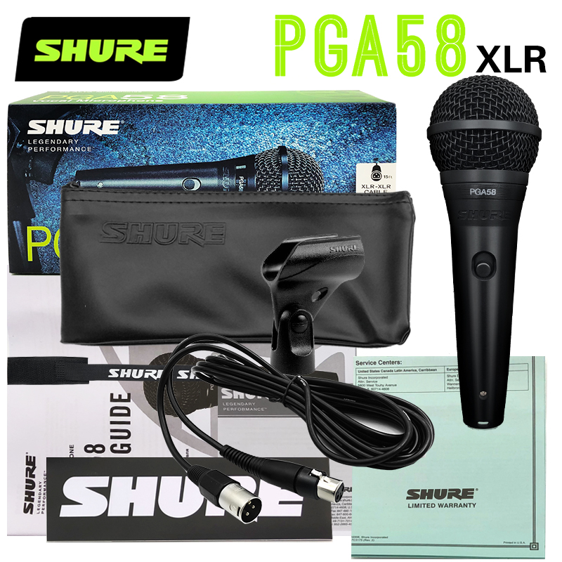 ไมโครโฟน SHURE PGA58-XLRพร้อมสายไมค์กล่องไมค์โครโฟนไมโครโฟนแบบมีสายของรุ่น PGA58 ยี่ห้อ SHURE ...