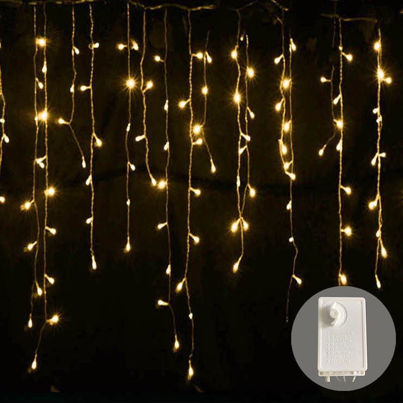 สหภาพยุโรปคริสต์มาสม่านน้ำแข็งไฟ LED เชือก D roop 0.6-0.8เมตรตกแต่ง ...