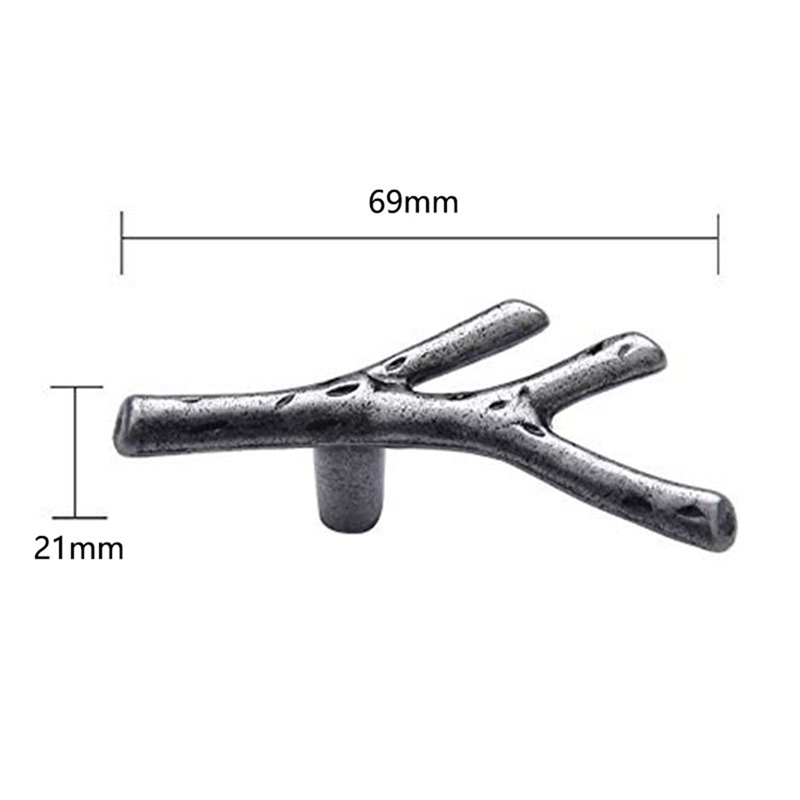 8 Pack Twig Branch Cabinet Knobs - Zinc Alloy Vintage Tree Drawer Pull ...
