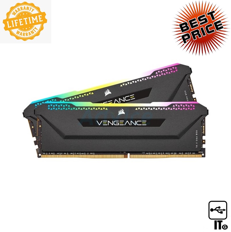 RAM DDR4(3200) 16GB (8GBX2) CORSAIR VENGEANCE RGB PRO SL BLACK ...