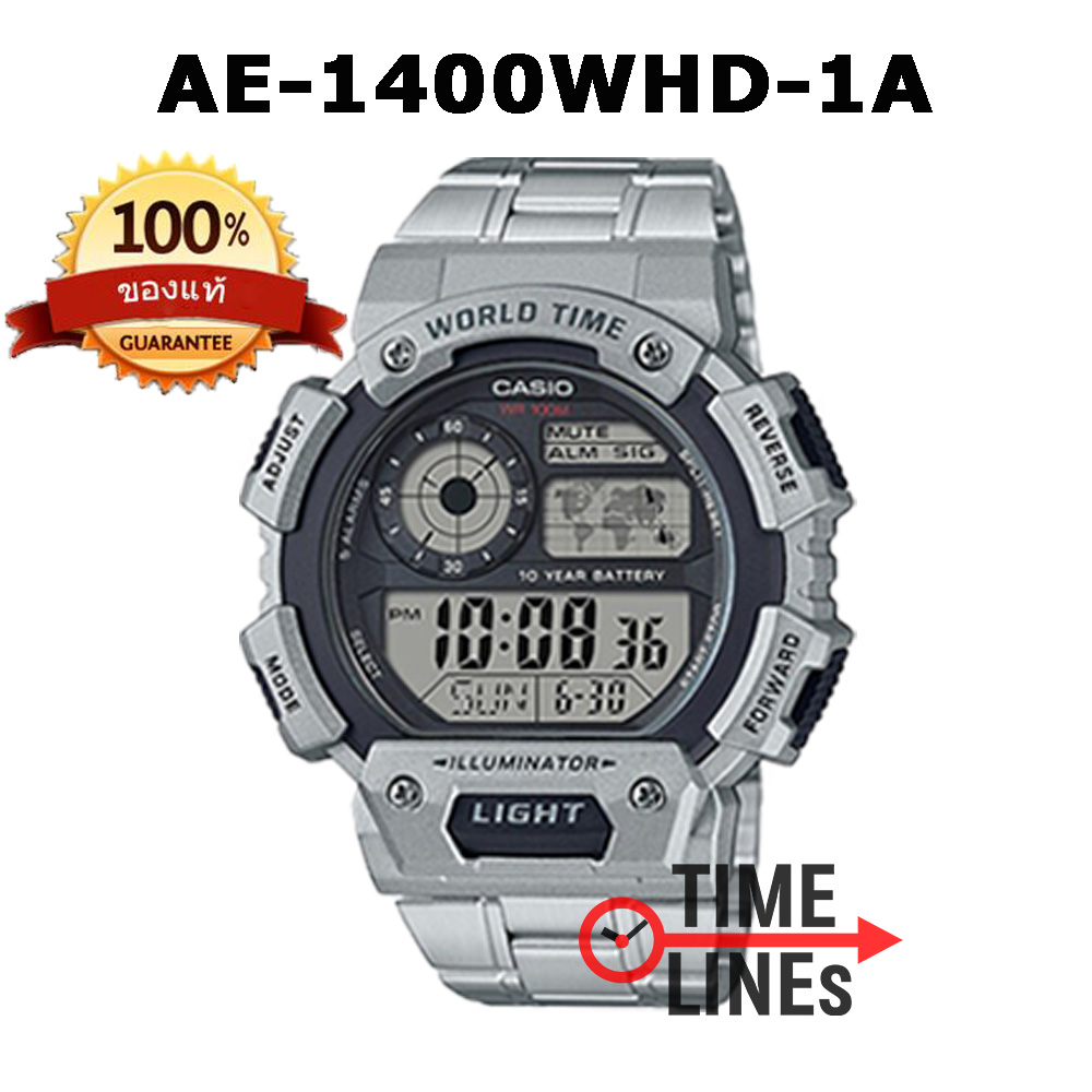 !!ส่งฟรี!! Casio ของแท้ รุ่น AE-1400WHD-1A นาฬิกาผู้ชาย DIGITAL สาย ...