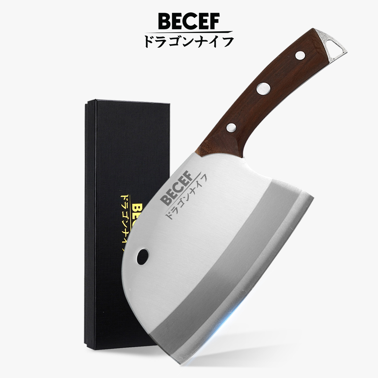 BECEF มีดปังตอสับกระดูก รุ่นหัวมังกร สไตล์ญี่ปุ่น มีดสับ มีดทำครัว มีด ...